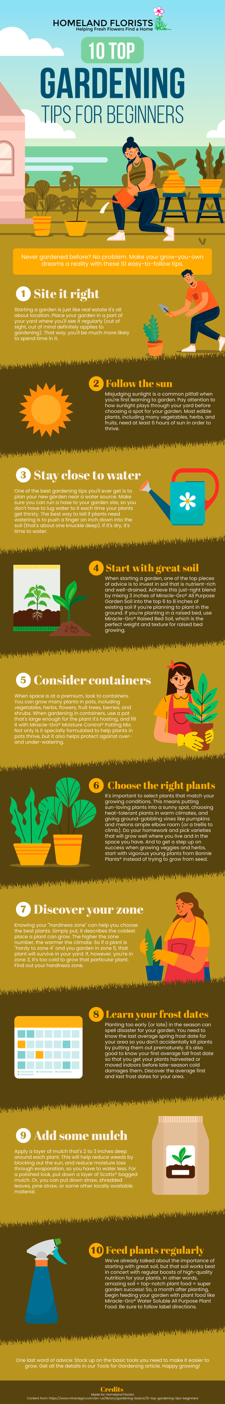 10 Top Gardening Tips Infographic